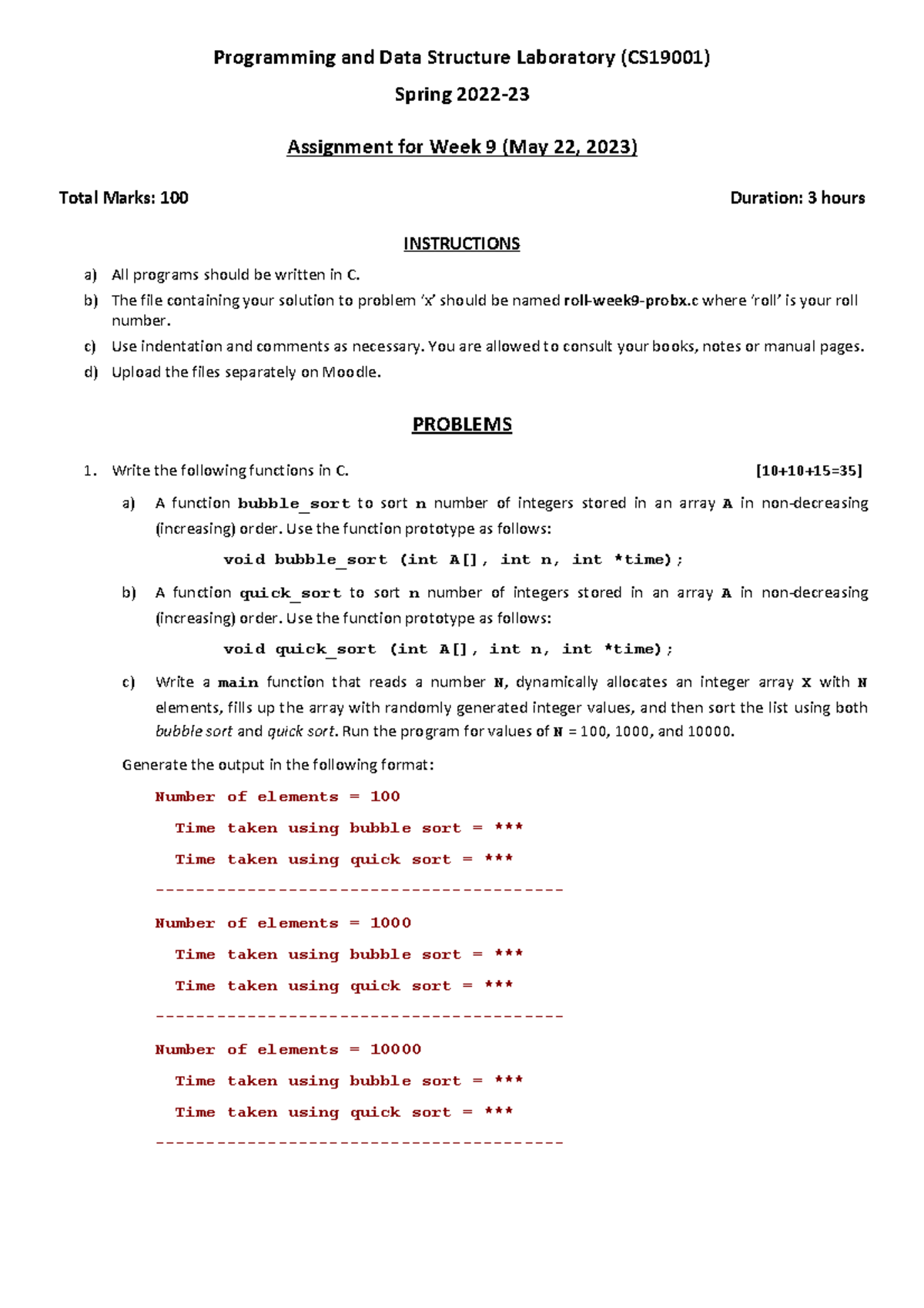 Assignment-9 - Questions on programming - Programming and Data ...