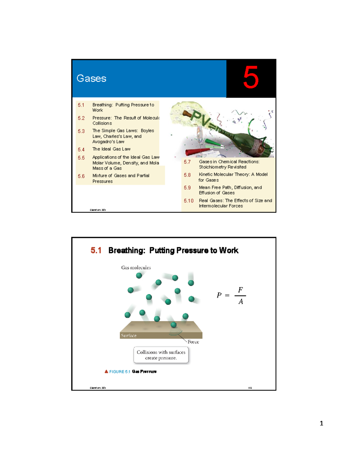 CH05 Tro 2Ce PPT - Chapter 5 - 5 Gases 5 Breathing: Putting Pressure to Work 5 Pressure: The ...