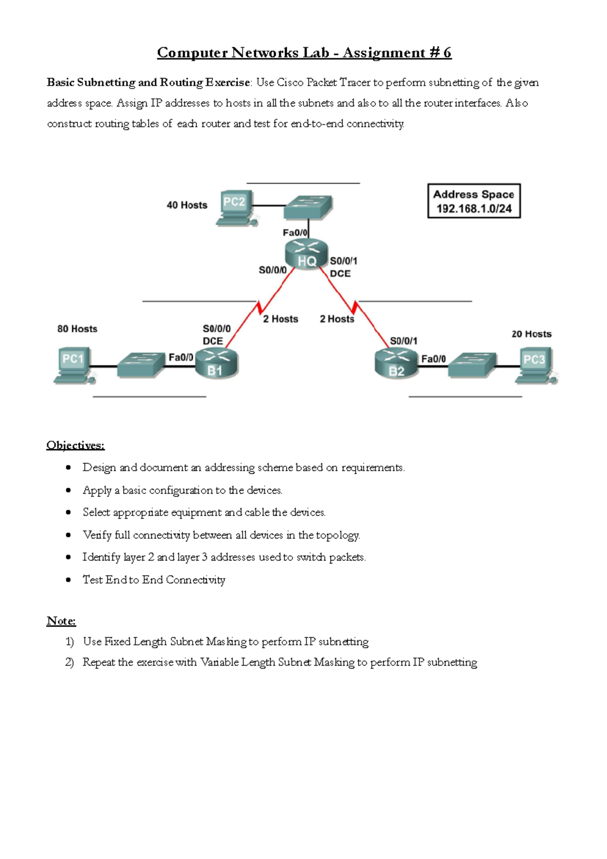 Cnlab Assignmentx Lab Practice Question Computer Networks Lab Assignment 6 Basic