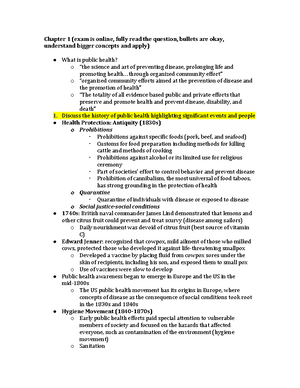 Public Health 1-4 textbook notes - Unit 1: Foundations of Community and ...