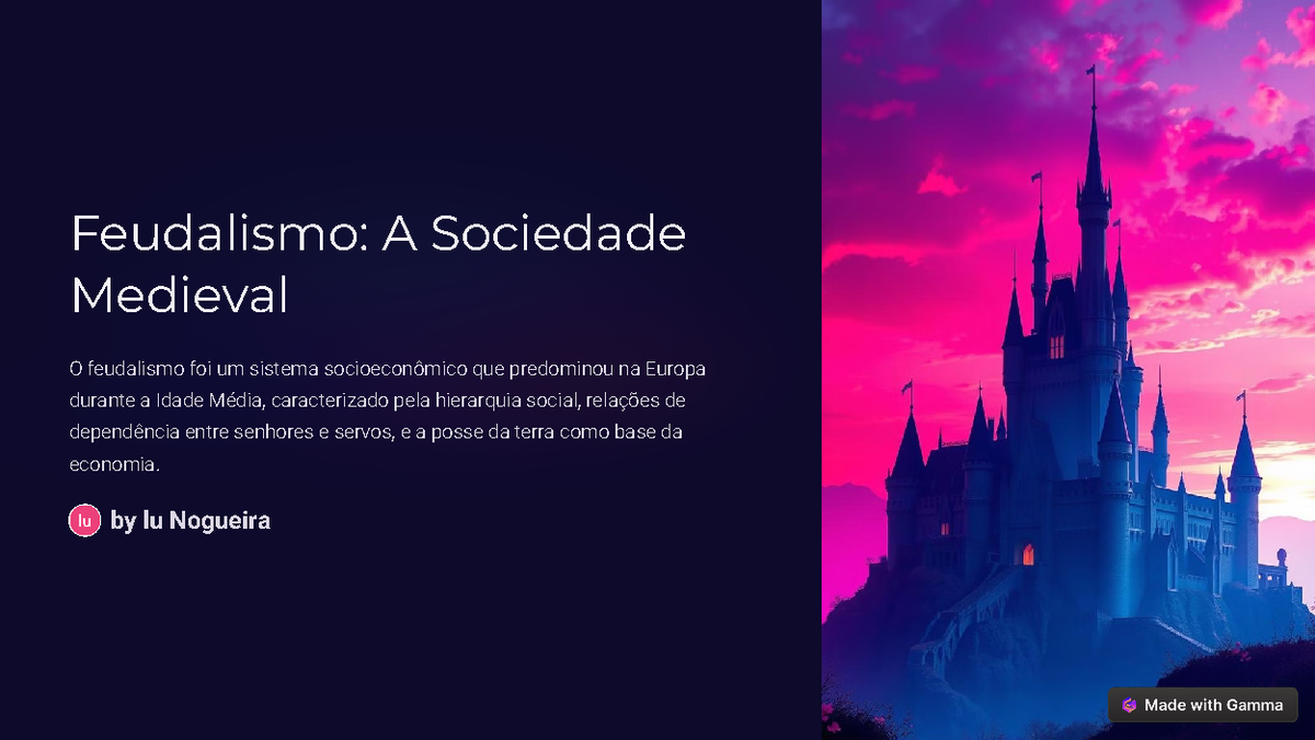 Feudalismo A Sociedade Medieval - Feudalismo: A Sociedade Medieval O ...