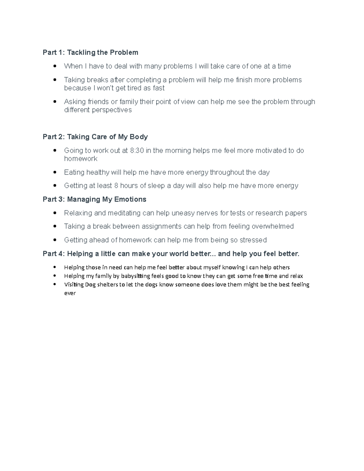 Stress+management - Stress management assignment - Part 1: Tackling the ...