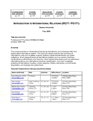 Review Sheet for IR 271 MT 1 - 2022 - Review Sheet for IR 271/PO 171 ...