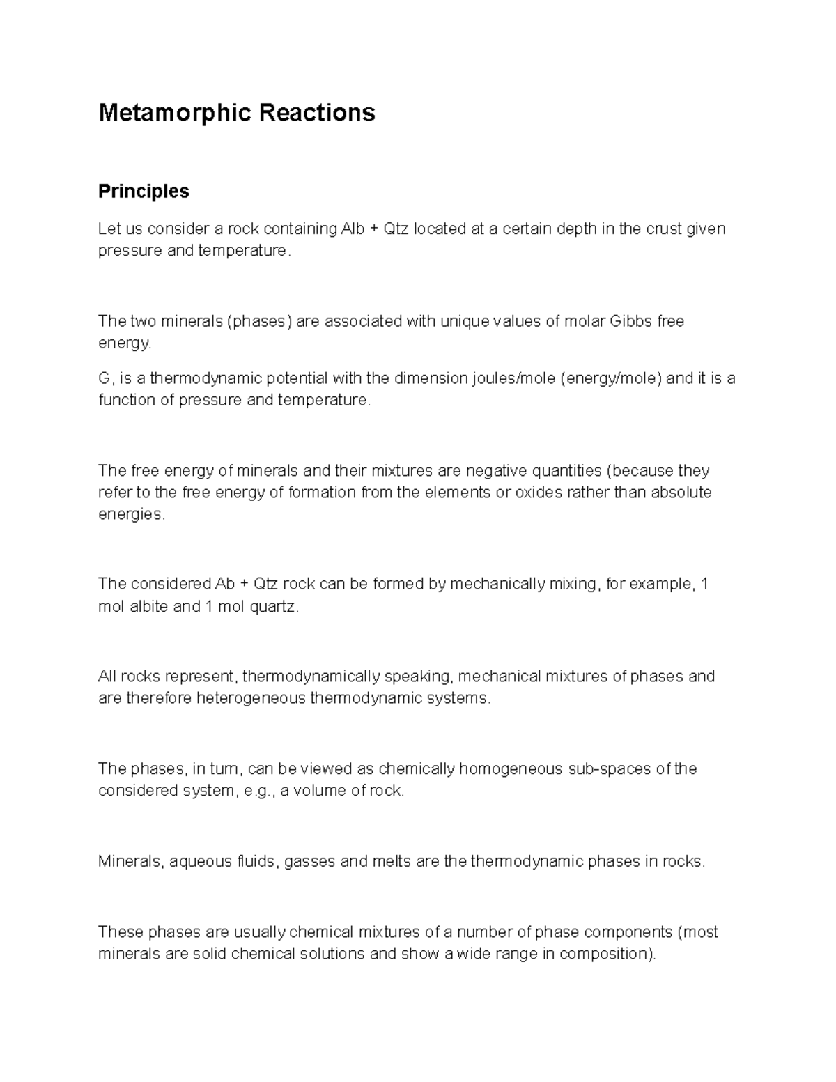 07 Metamorphic Reactions - Metamorphic Reactions Principles Let us ...