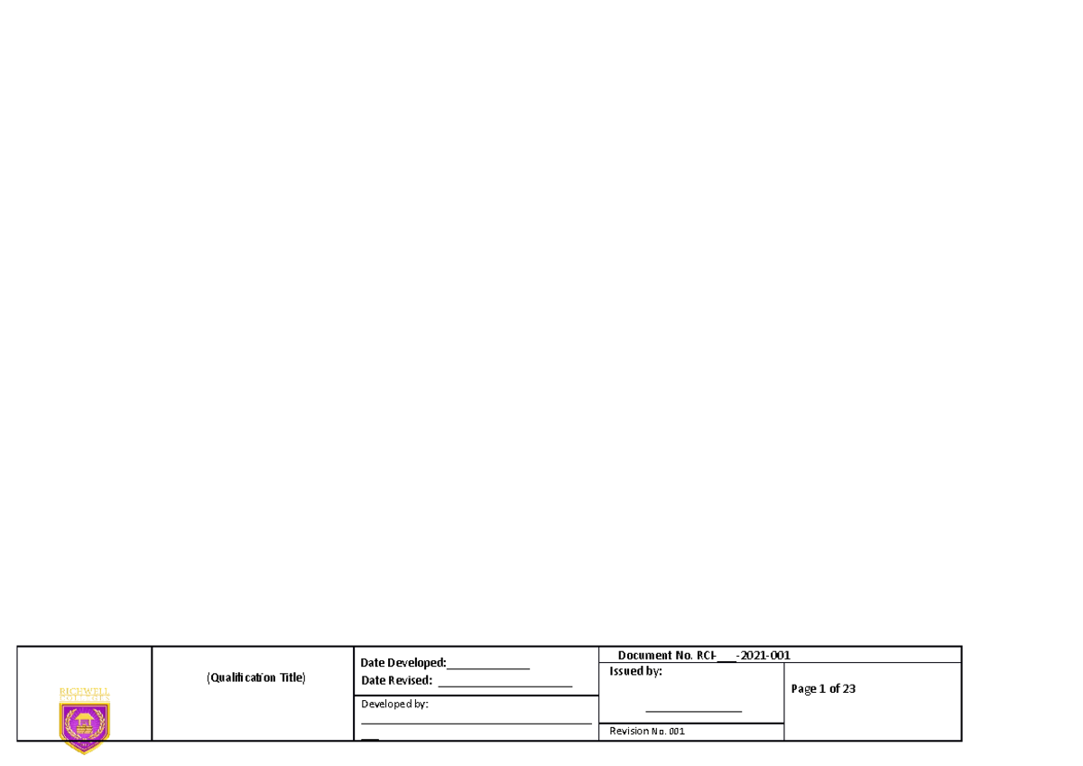 Templates-for-CBLM - good - (Qualification Title) Date Developed ...
