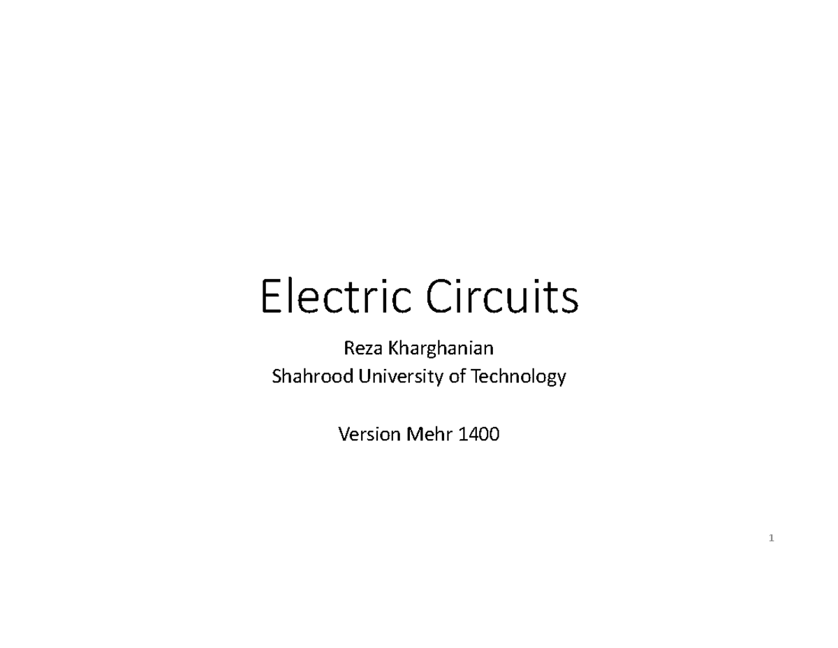 electric circuits first session of uni - Electric Circuits Reza ...