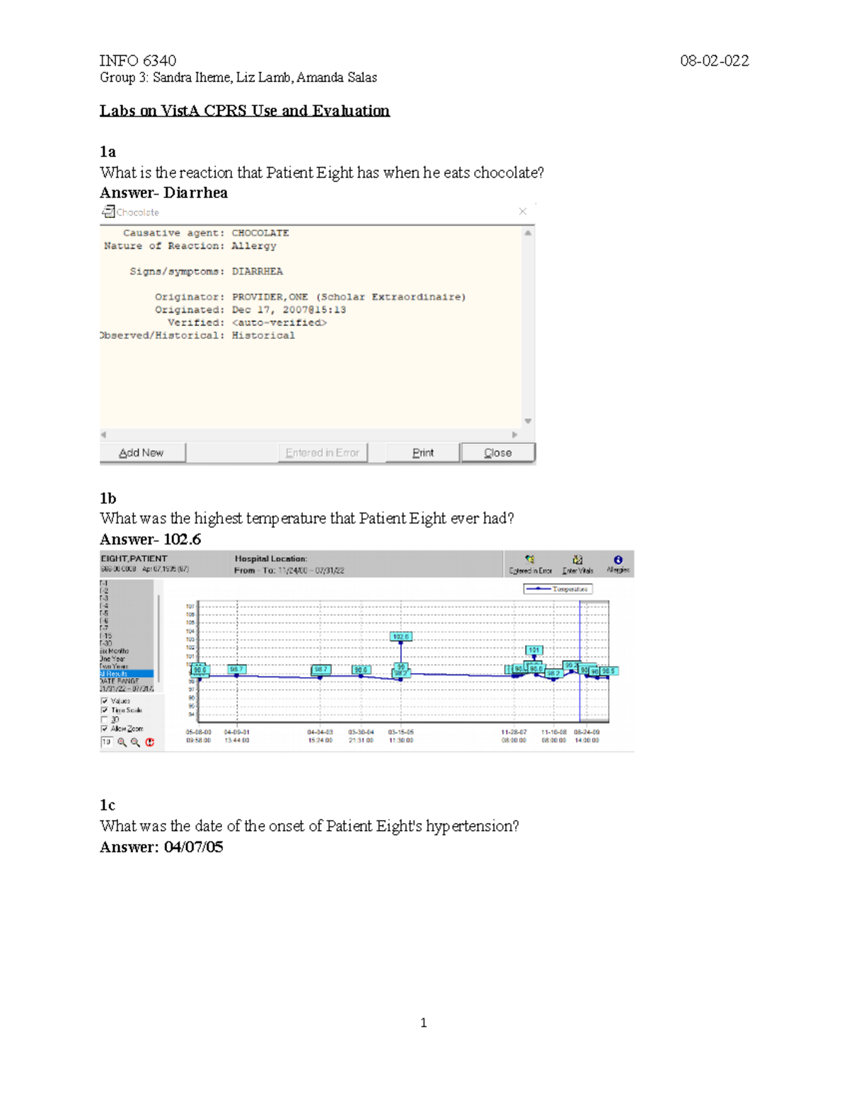 INFS 6340 Vist A CPRS Group 3 Assignment - Group 3: Sandra Iheme, Liz ...