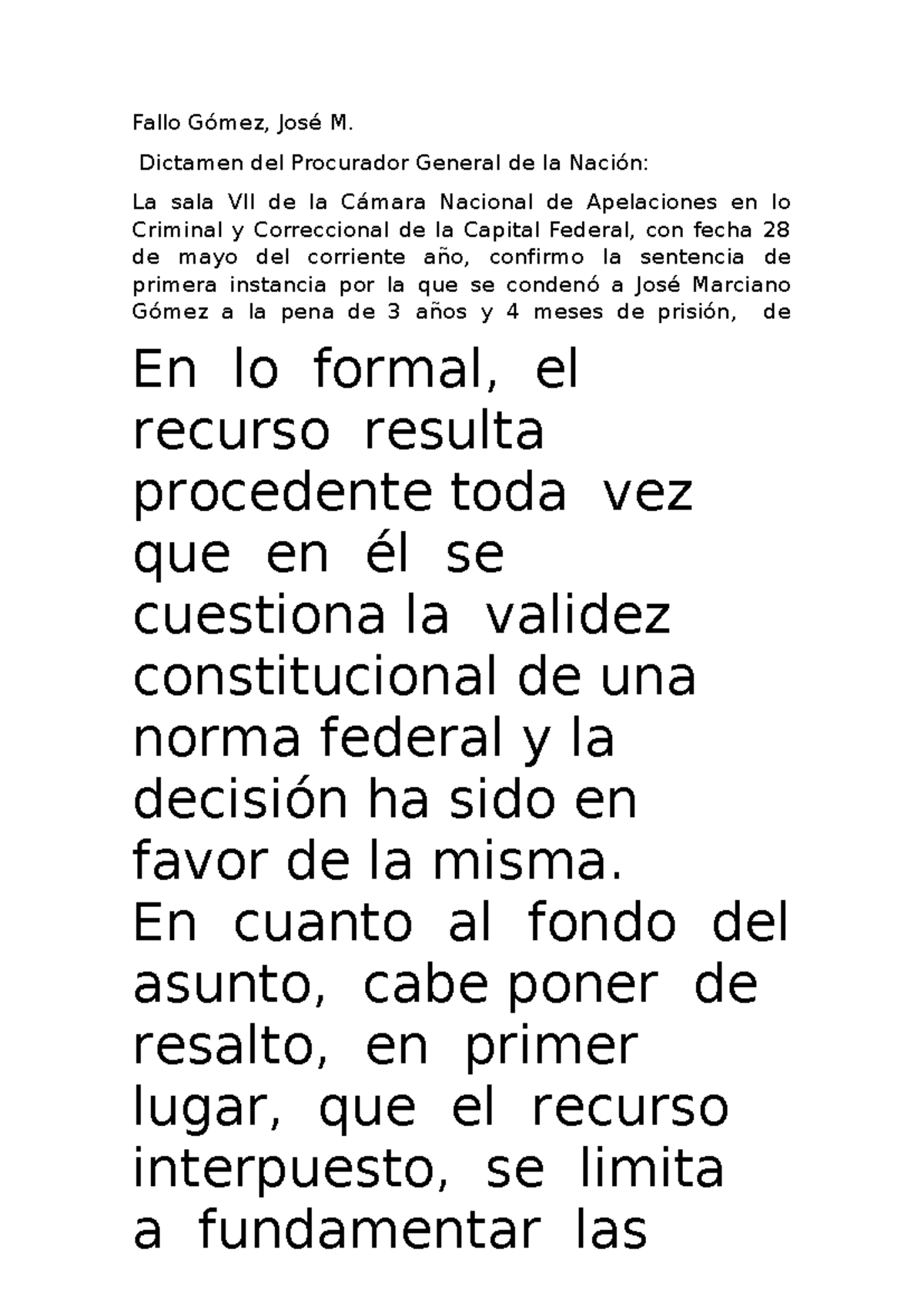 Fallo Gómez - dfasdfasdf adfasdf - Fallo Gómez, José M. Dictamen del ...