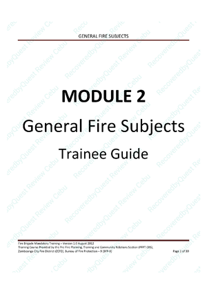 Module 3 Fire Fighting Apparatus Tools and Equipment - Bureau of Fire ...