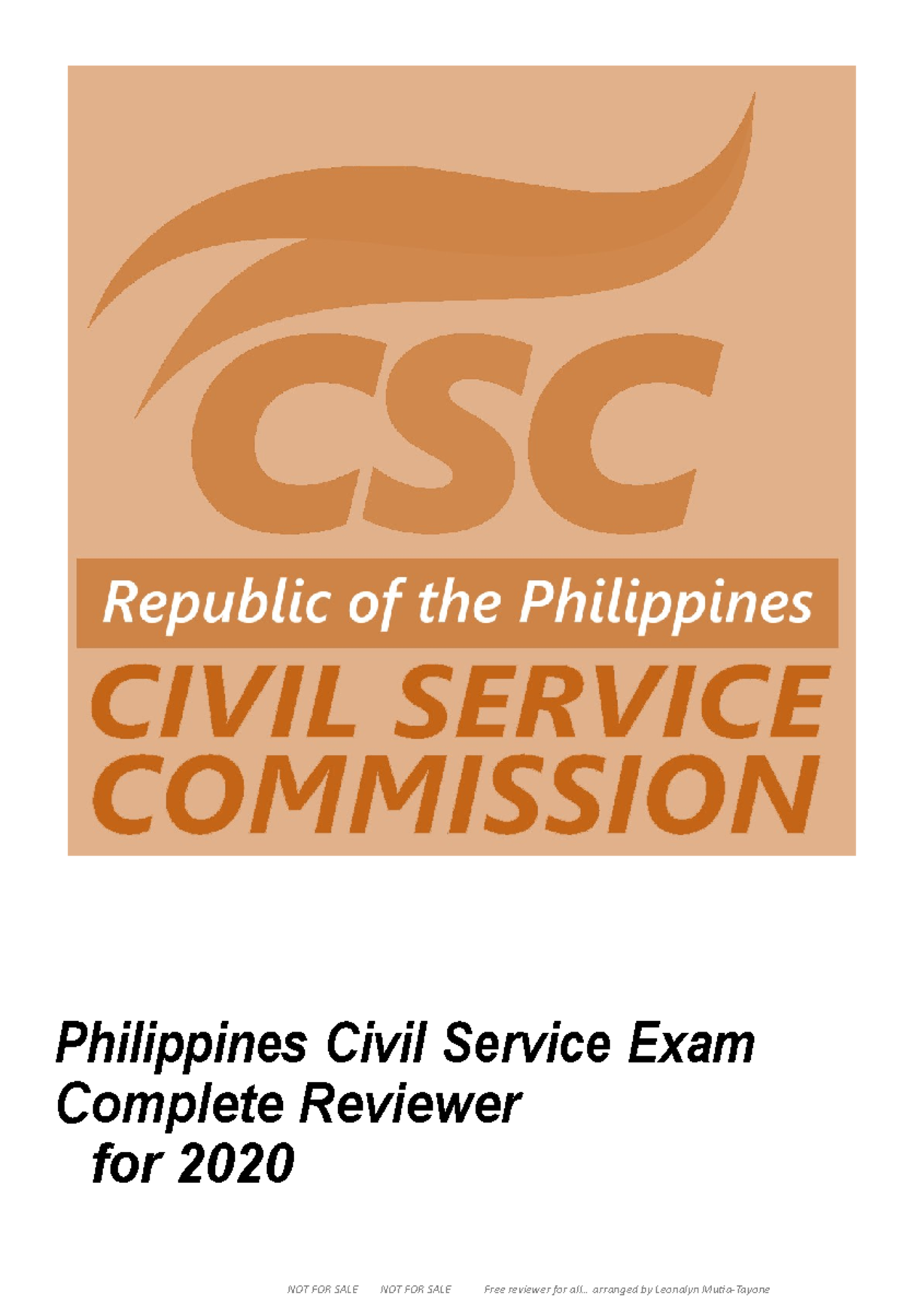 Civil Service Exam Complete Reviewer 2020 3rd revision - NOT FOR SALE ...