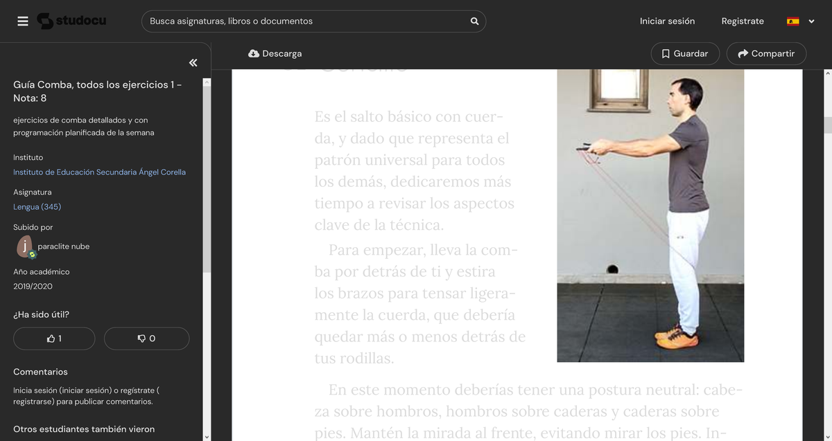 Guía Comba, todos los ejercicios 1 - Nota 8 - GUÍA DE Entrenamiento CON ...