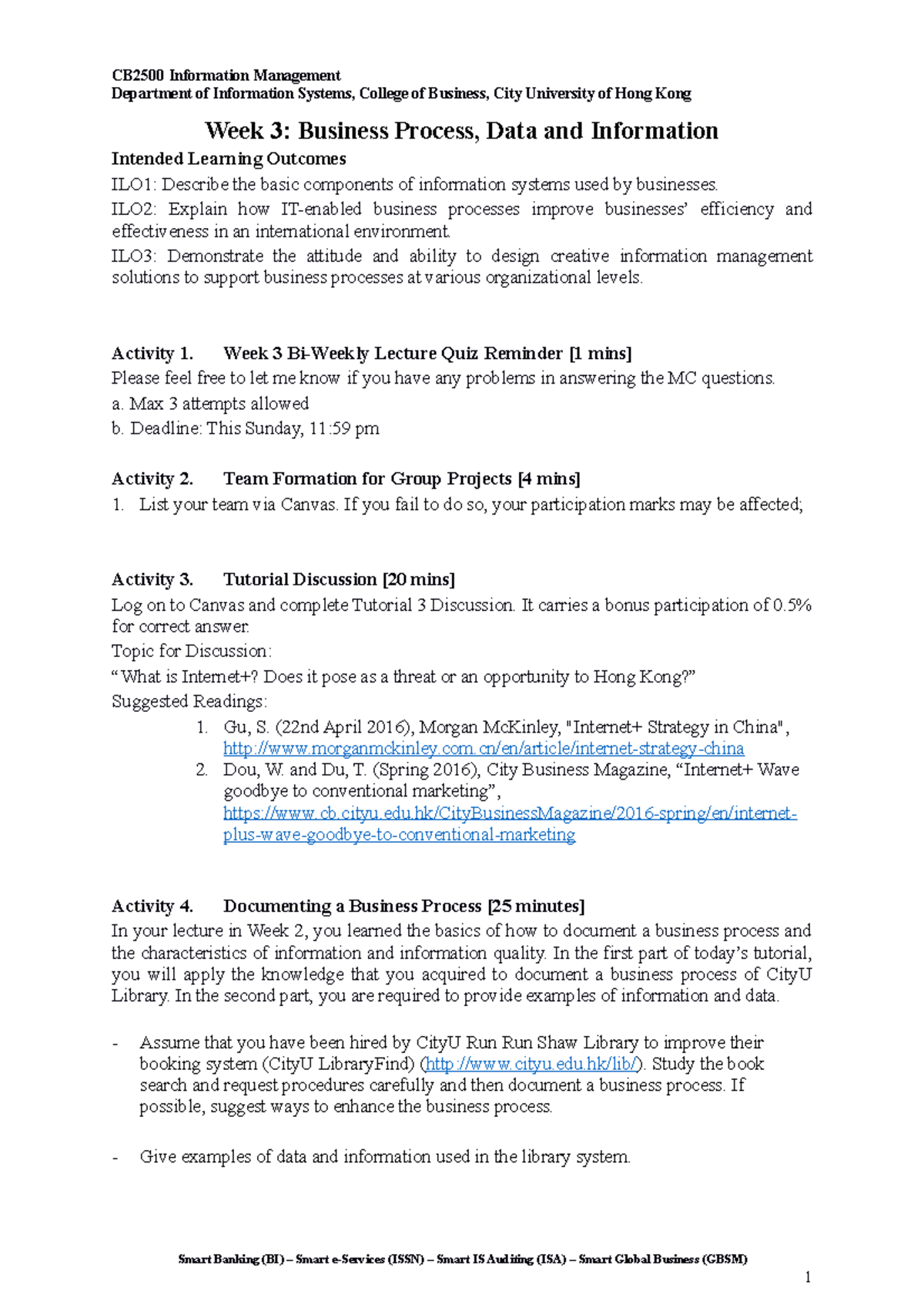 CB2500 - Tutorial Week03 - CB2500 Information Management Department of ...