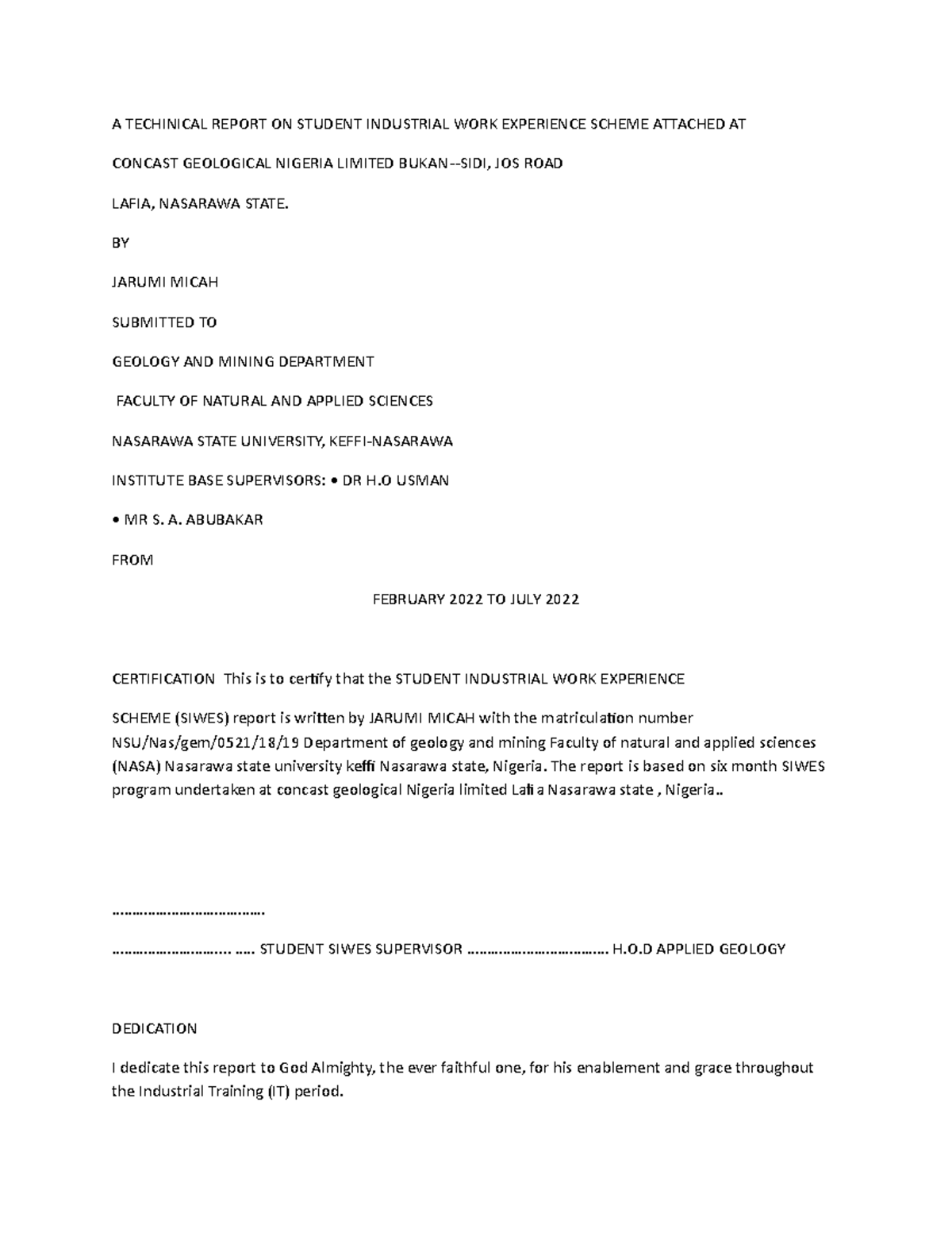 A Techinical RE-WPS Office - A TECHINICAL REPORT ON STUDENT INDUSTRIAL ...