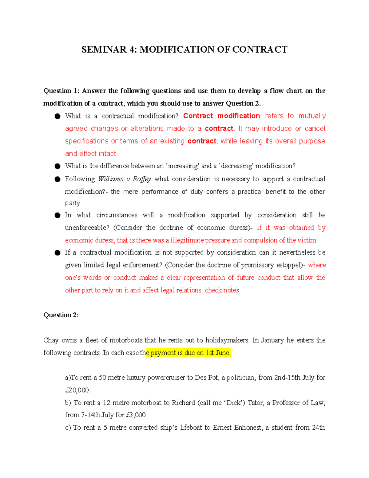 Seminar 4 Modification OF Contract - SEMINAR 4: MODIFICATION OF ...