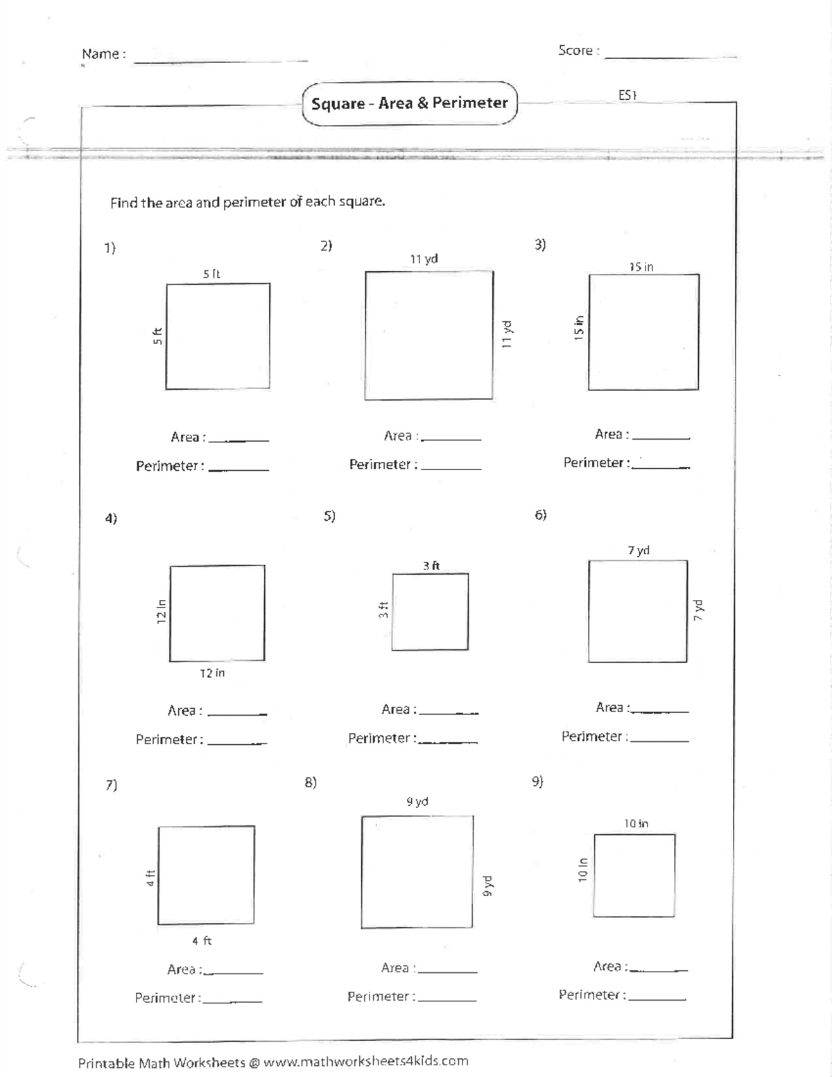 Warm-Up #4 Area and Perimeter of Quadrilaterals - Studocu