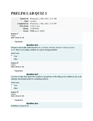 System Integration and Architecture 1 Prelim Quiz 2 - Prelim Quiz 2 ...