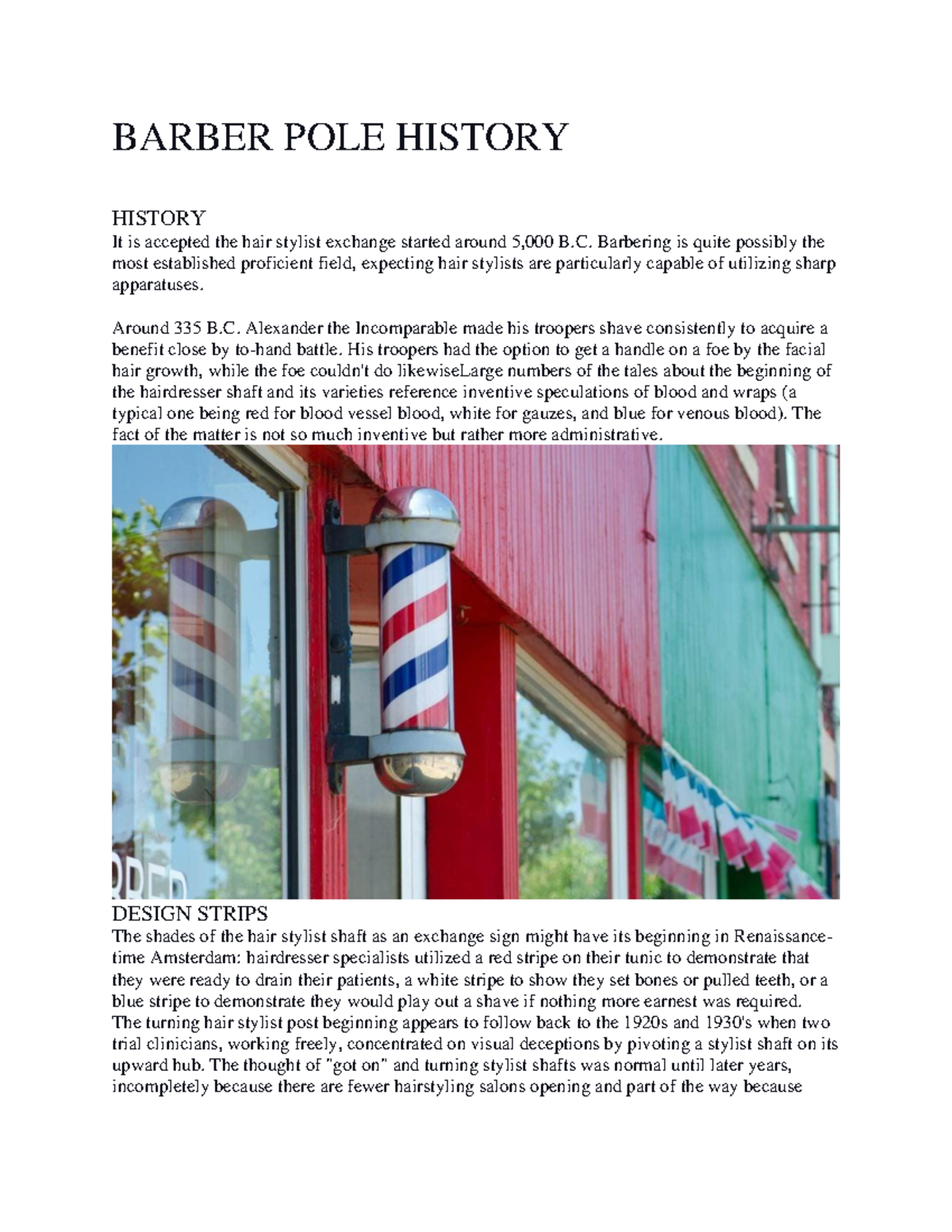 Barber POLE History - hello hello hello hello - BARBER POLE HISTORY ...