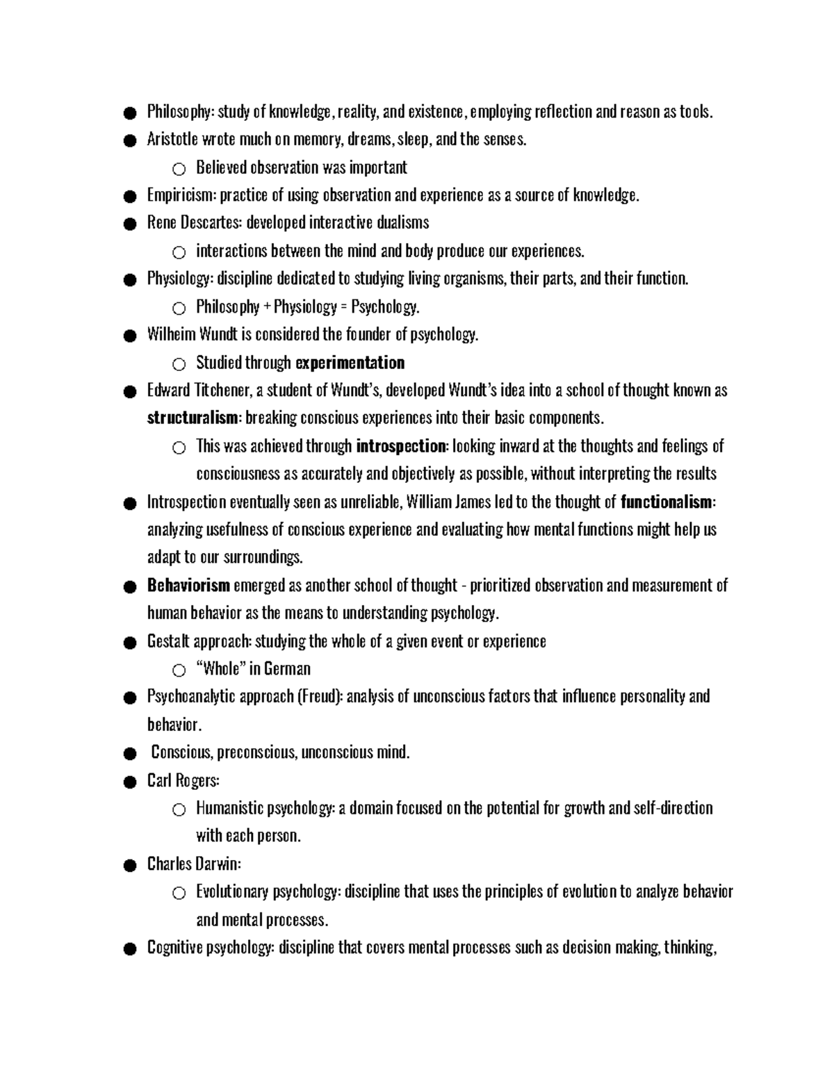 Systems of Thought in Psychology - Philosophy: study of knowledge ...