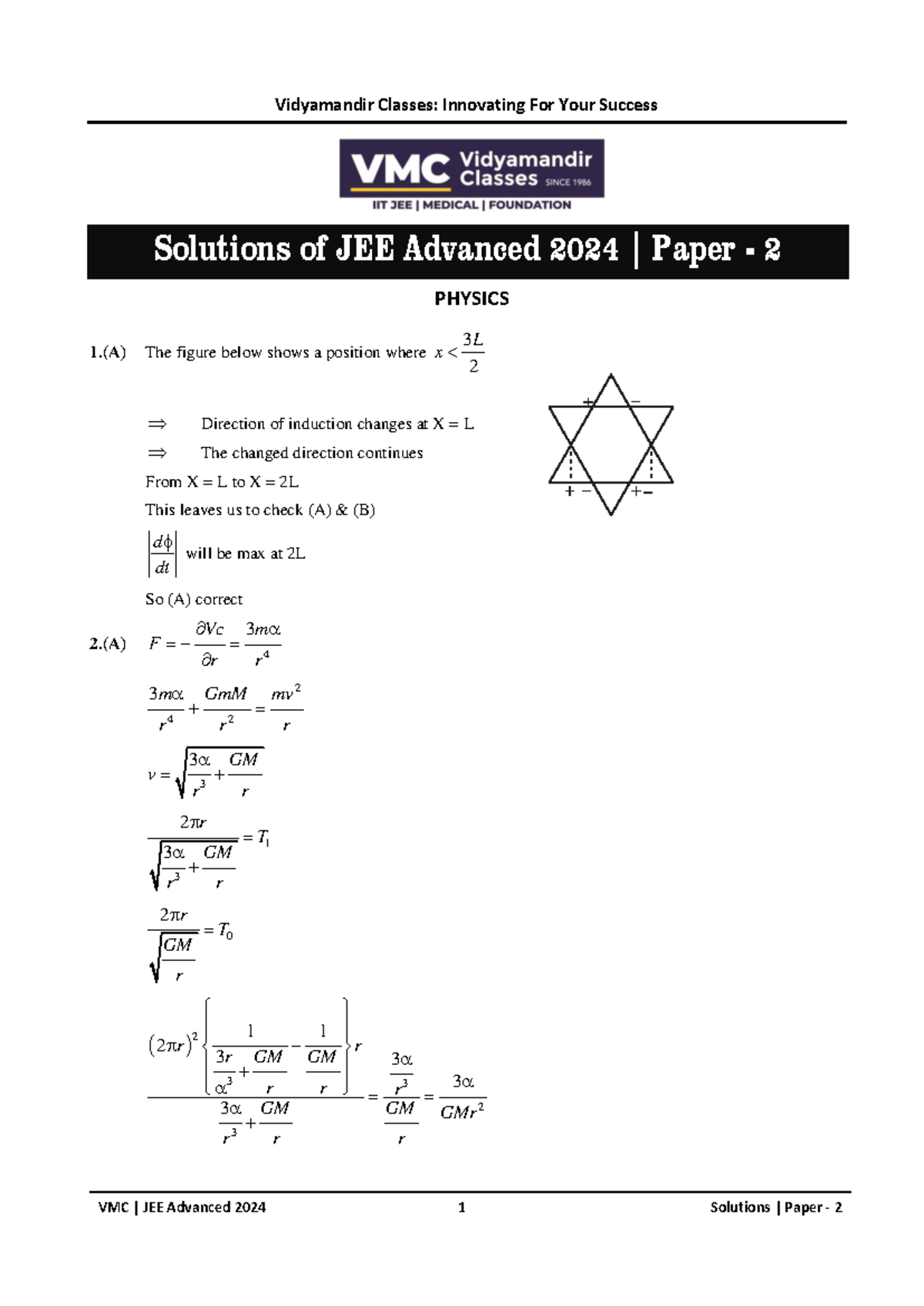 JEE Advanced 2024 Paper - 2 Solutions - Solutions of JEE Advanced 2024 ...