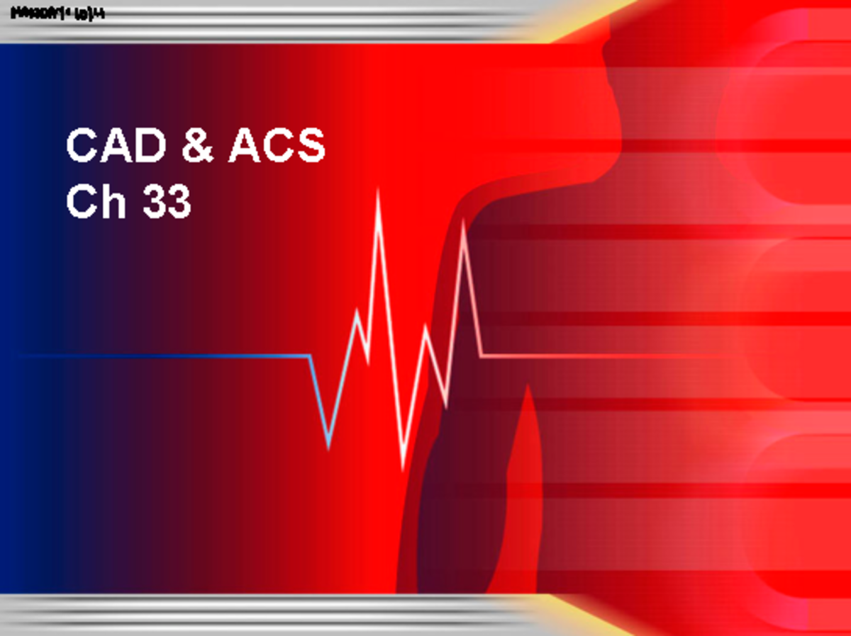 CAD and ACS Review - CAD & ACS Ch 33 MONDAY : 1014 CAD vs ACS Coronary ...