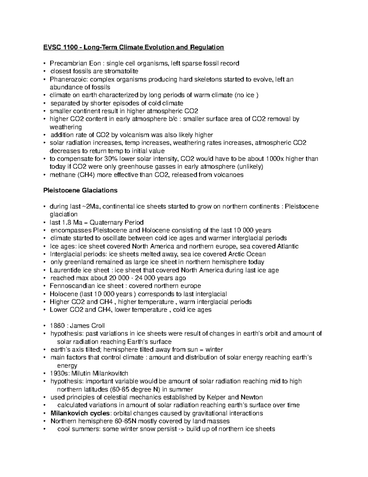 EVSC 1100 Long-Term Climate Evolution and Regulation - EVSC 1100 - Long-Term Climate Evolution ...