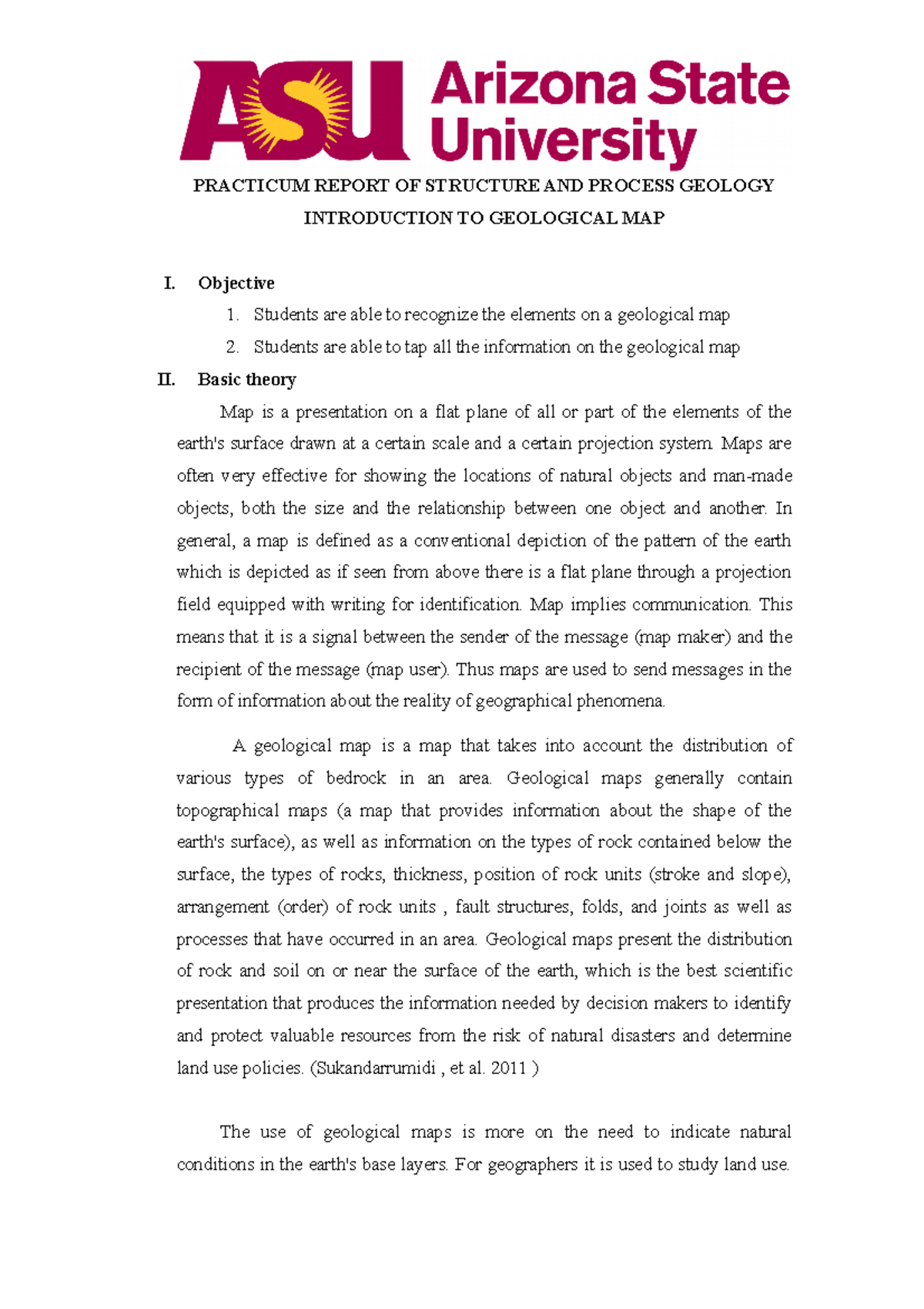Practicum Report OF Structure AND Process Geology Introduction TO ...