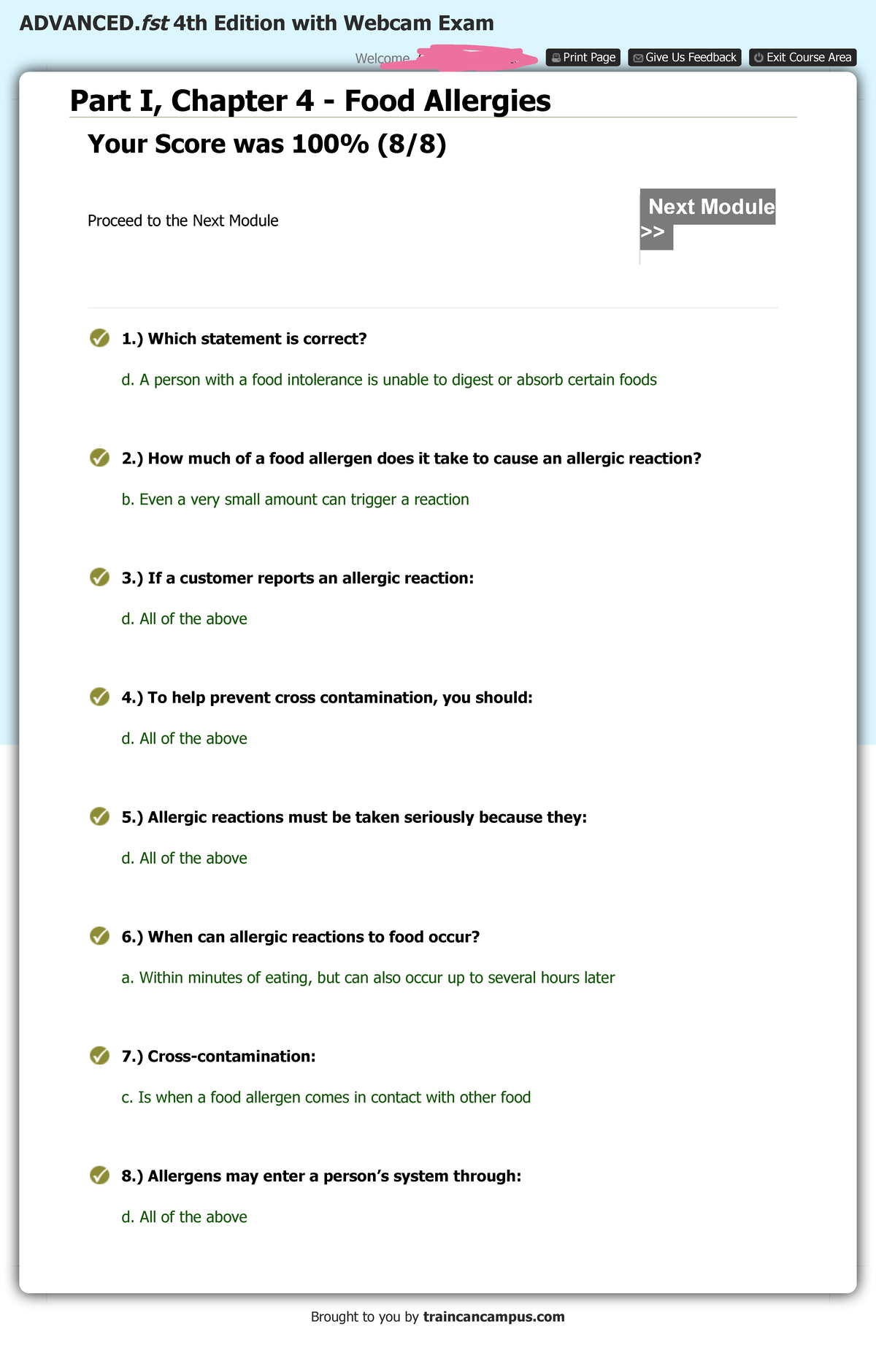 FST Ch 4 test: Online Food Safety Course Test - ADVANCED 4th Edition ...