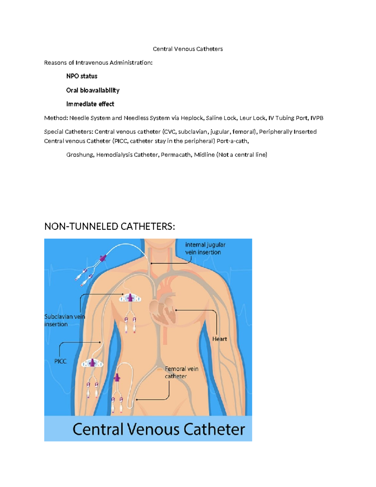 Central Venous Line Activity - Central Venous Catheters Reasons of ...