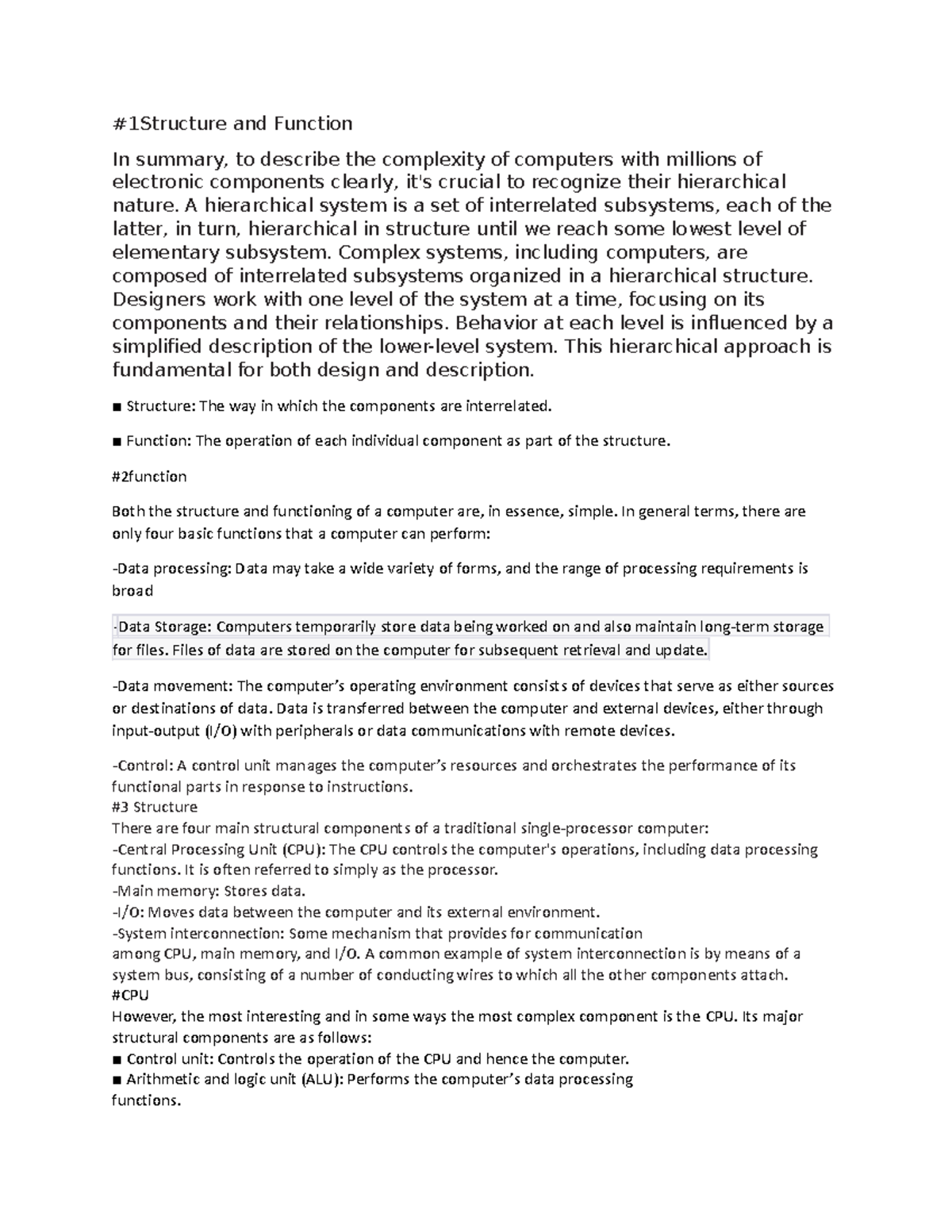 Cea201-thuyettrinh 1 - SFVD - #1Structure and Function In summary, to describe the complexity of ...