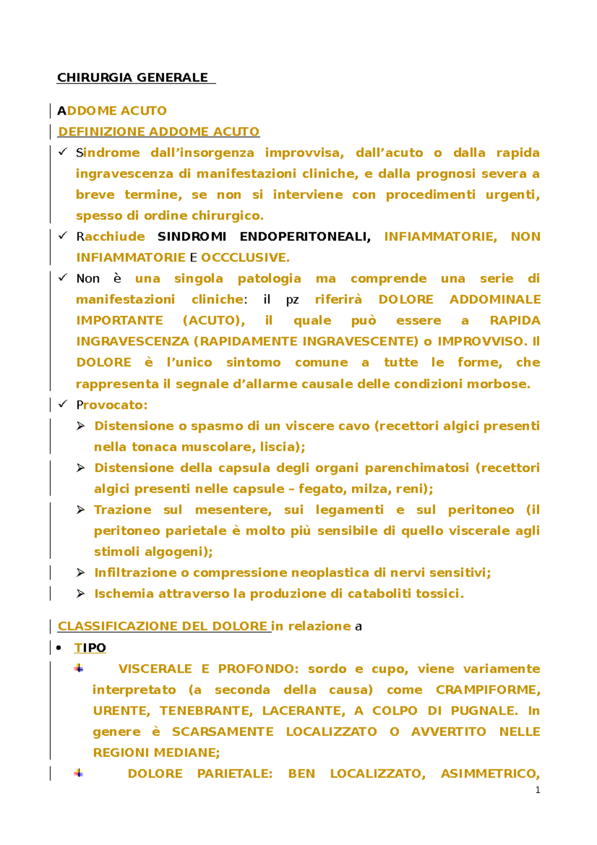 Chirurgia Generale 1 - 1. Principi Generali: tempi fondamentali dell ...