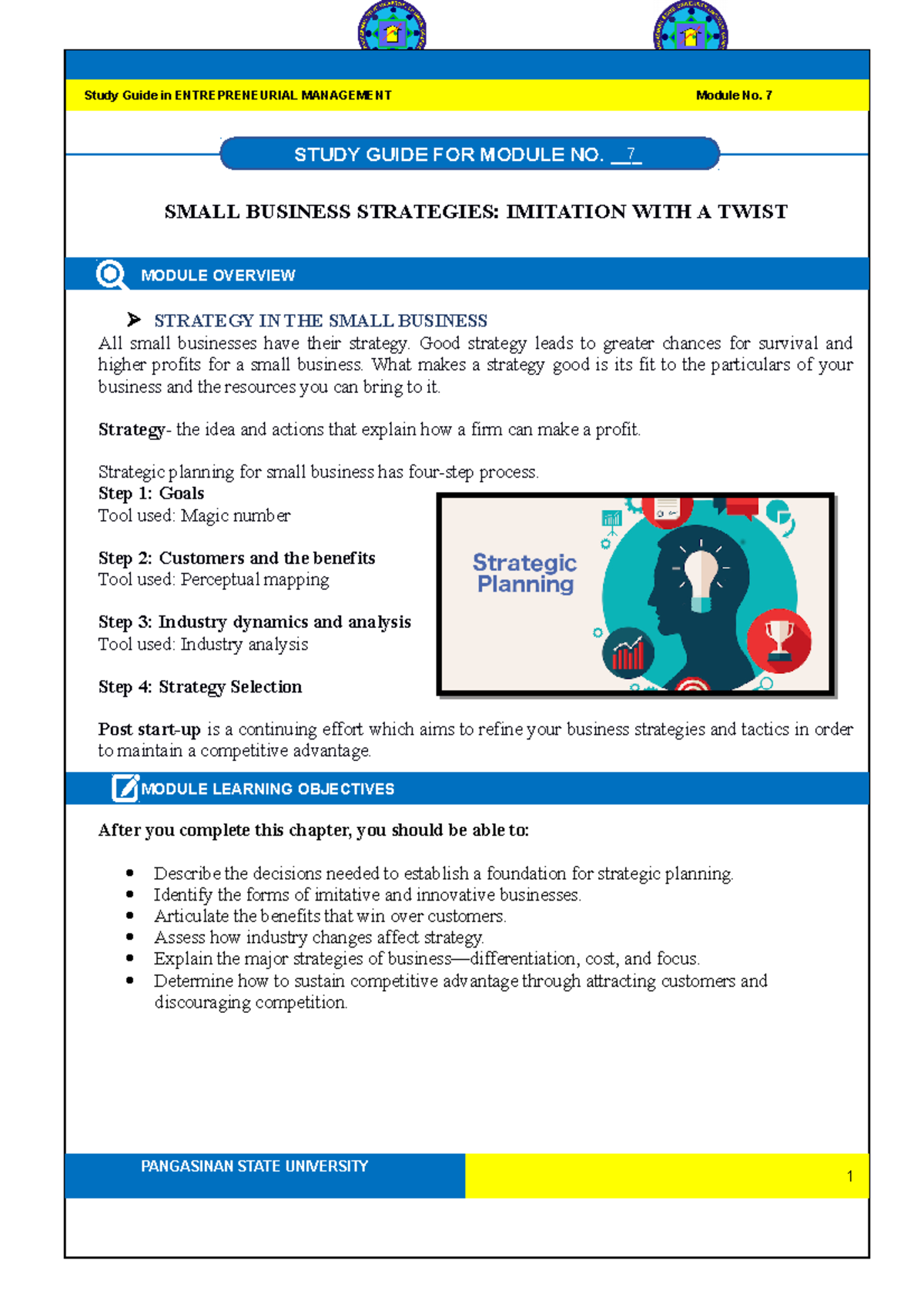 OM-Elec-104-SG7 SD - Studyguide - 7 SMALL BUSINESS STRATEGIES ...