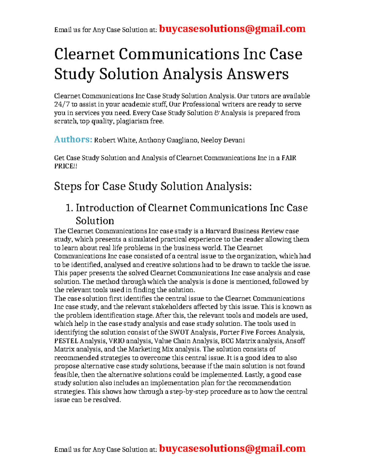 Case Solution Clearnet Communications Inc - Clearnet Communications Inc Case Study Solution ...
