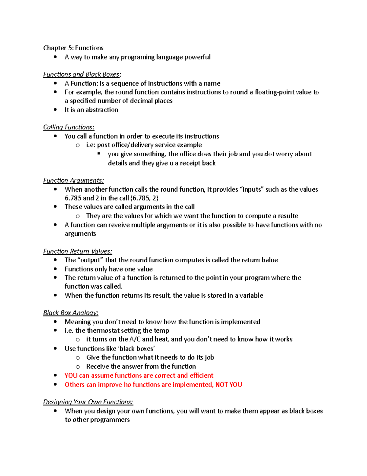 Chapter 5 l- lecture notes - Chapter 5: Functions A way to make any ...