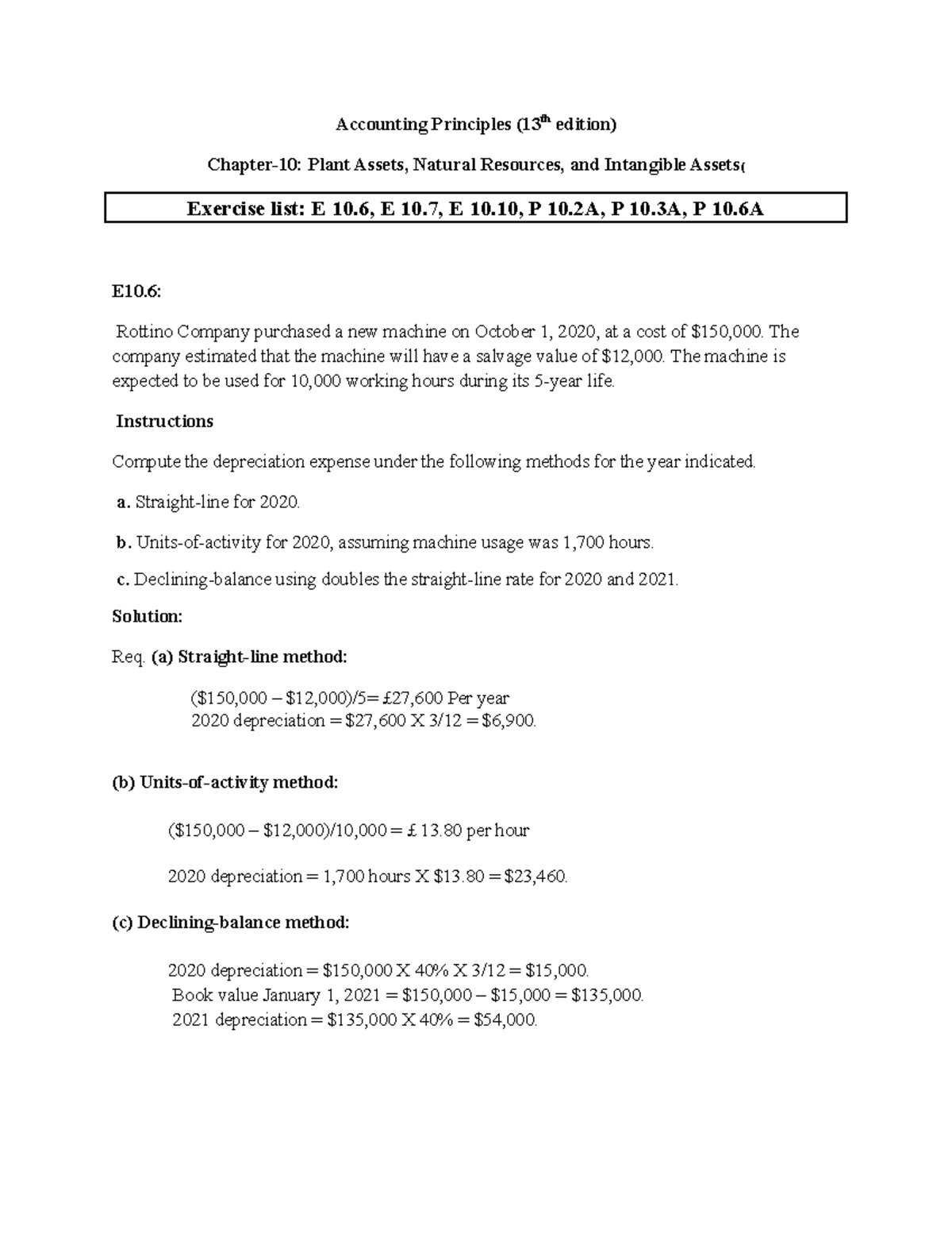 Chapter-10 Plant assets, natural resources and intangible assets - Accounting Principles (13th ...