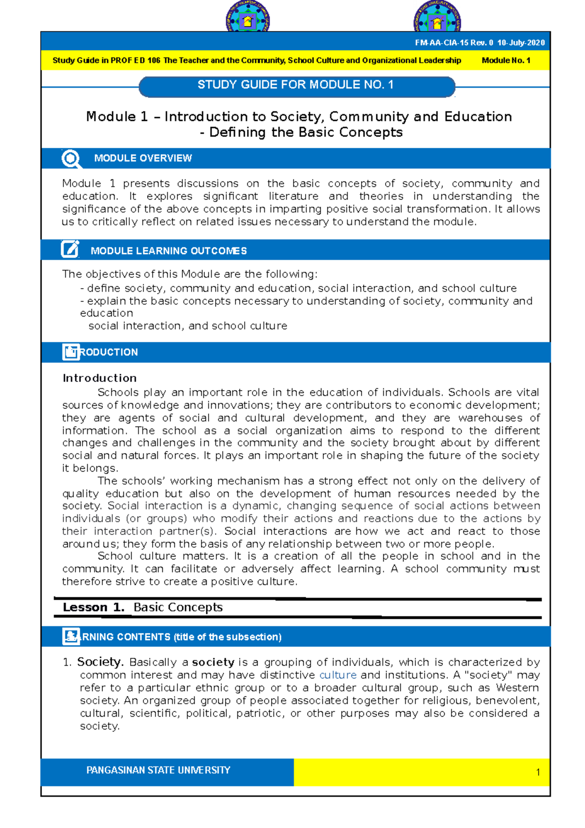 Module 1 Final THE SCHL, COM, SCHL Culture & ORG Leadership 2022 ...