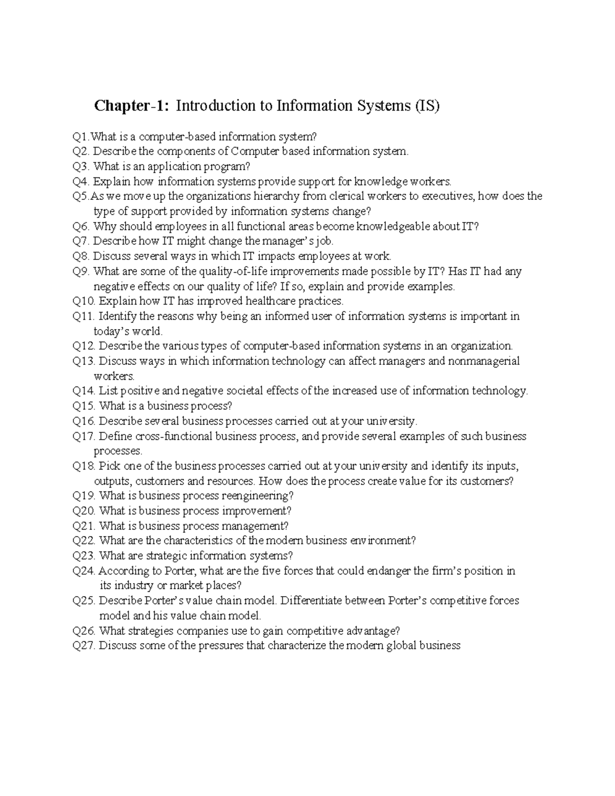 QB1 - NA.. - Chapter-1: Introduction to Information Systems (IS) Q1 is ...