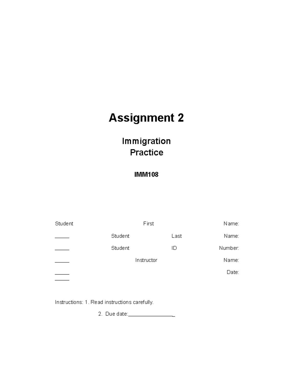 Assignment discuss Canlii Case - Assignment 2 Immigration Practice IMM Student First Name ...