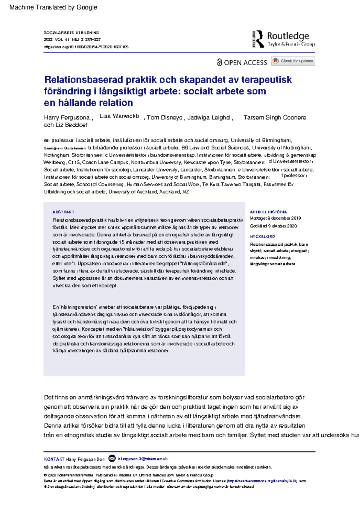 Ferguson svenska - Lisa Warwickb Tom Disneyc , Jadwiga Leighd , och Liz Beddoef Harry Fergusona ...