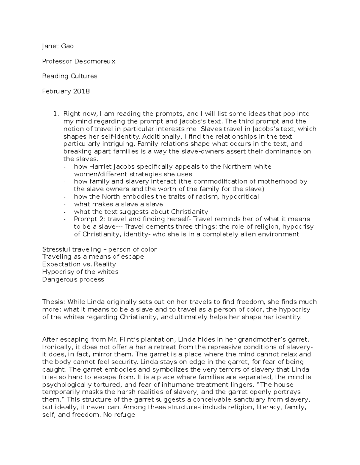 Essay for the Odyssey - Janet Gao Professor Desomoreux Reading Cultures ...