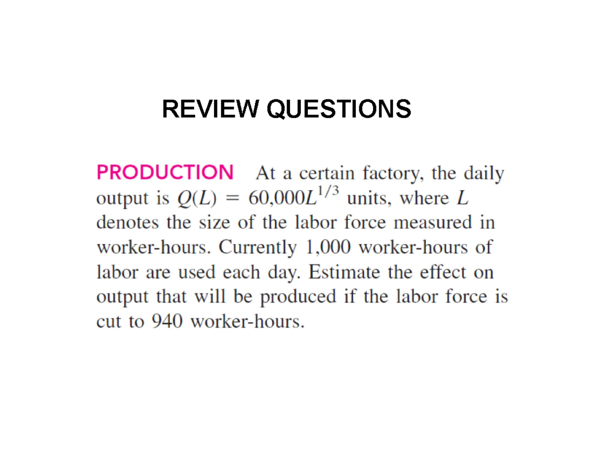 Review Questions - Calculus 1 - NEU - Studocu