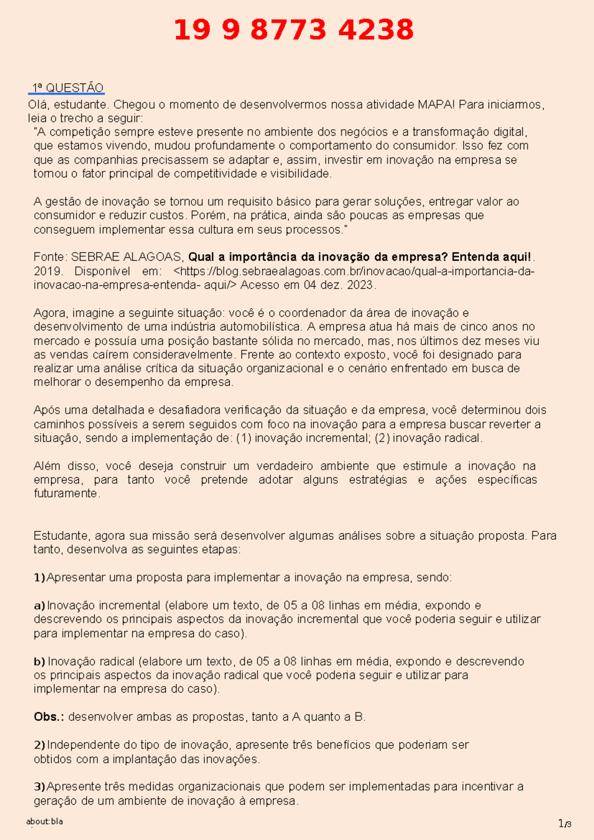512024 MAPA - ADM - Gestão DA Inovação E Tecnologia - about:bla nk 1 / ...