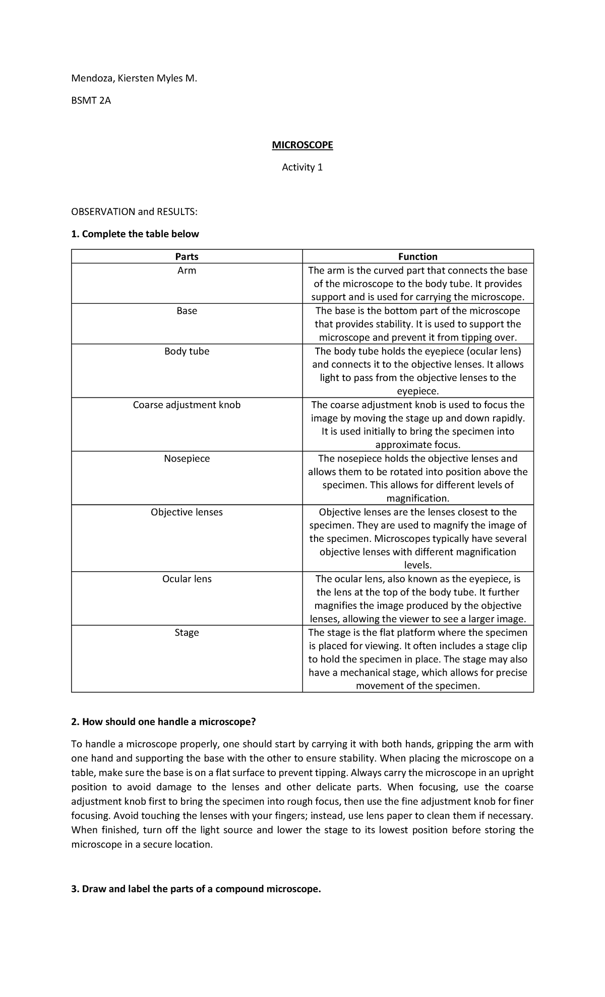 Activity 1 - Parasitology - Mendoza, Kiersten Myles M. BSMT 2A ...