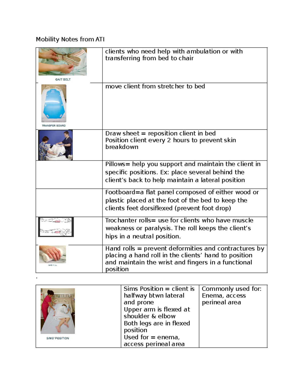 Mobility Notes from ATI - Mobility Notes from ATI clients who need help ...