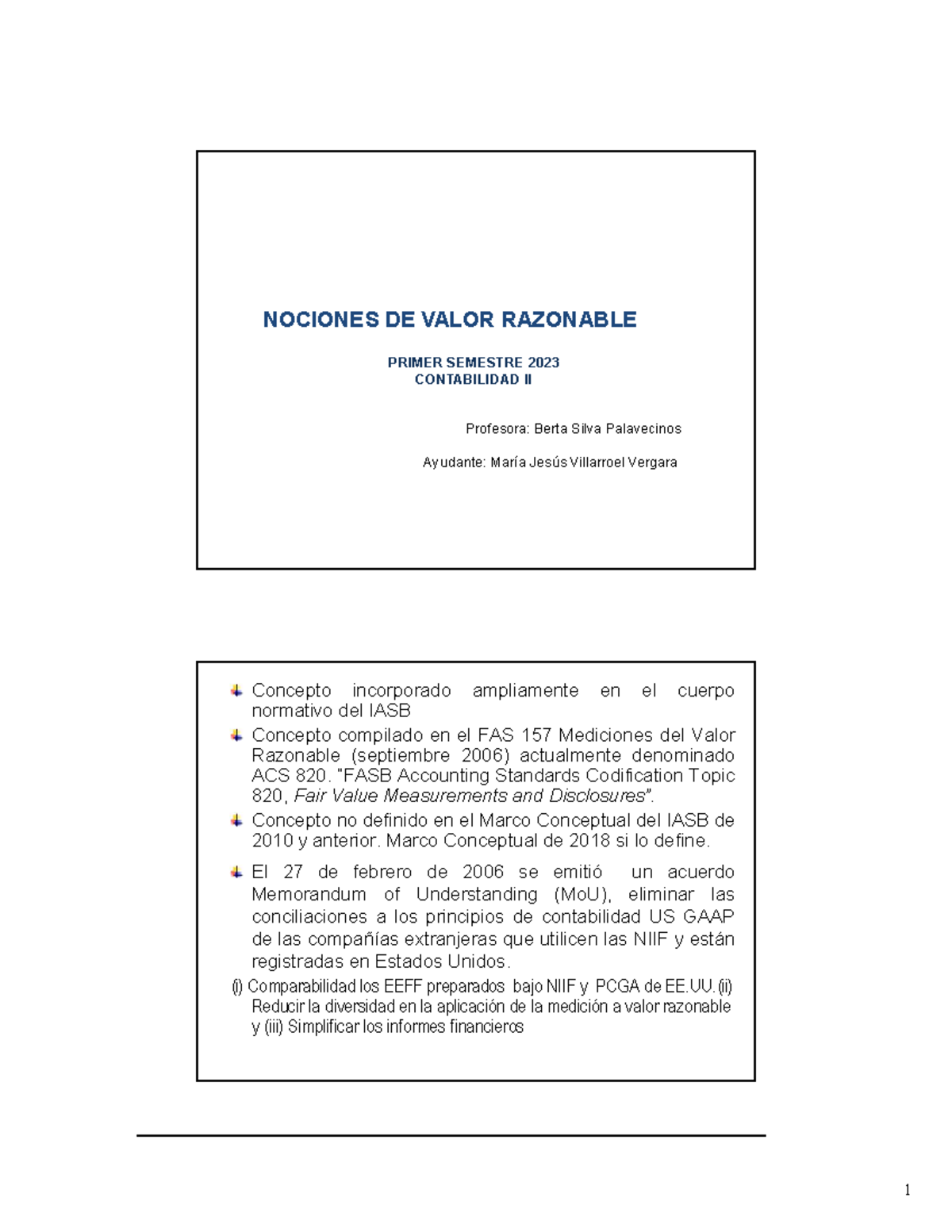 Nociones Valor Razonable - NOCIONES DE VALOR RAZONABLE Profesora: Berta ...