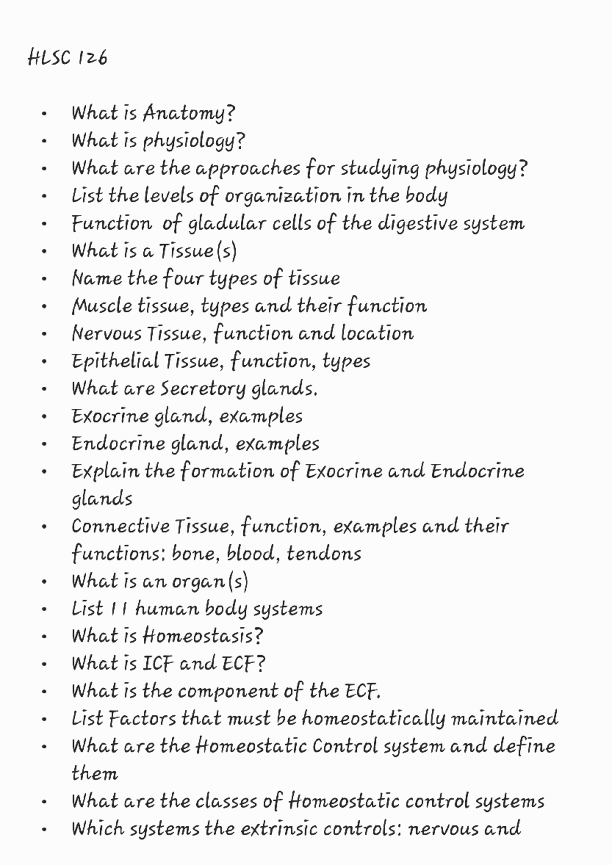 Hlsc 120 - principles of mathematics - HLSC 126 What is Anatomy? What ...