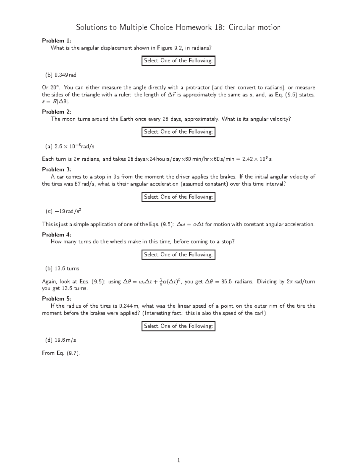 Fall18-mc18-sln - multiple choice hw - Solutions to Multiple Choice ...