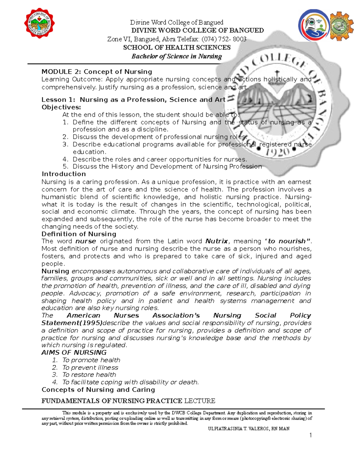 Nursing Modules Fundamentals of NursingNursing Modules Fundamentals of ...