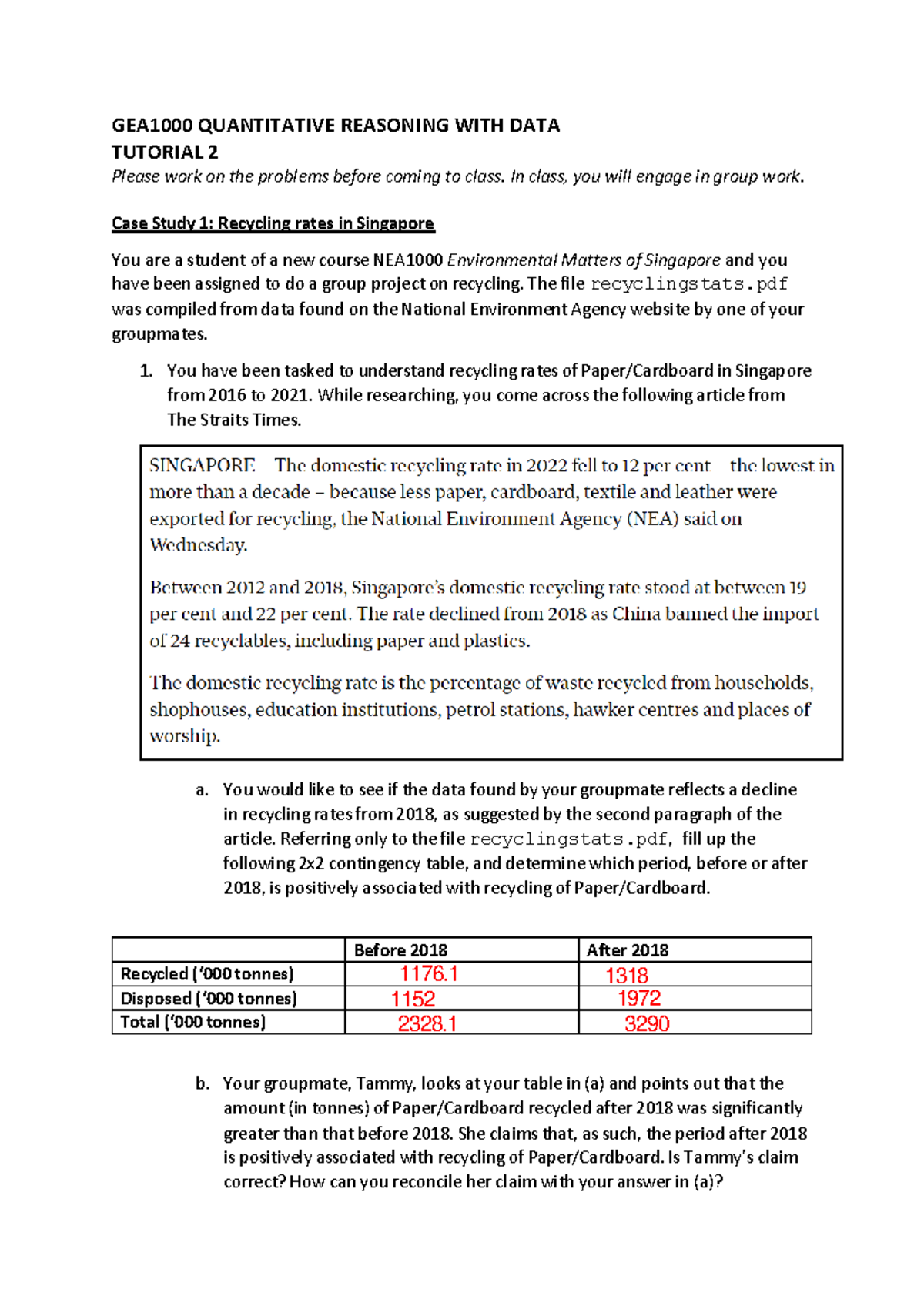 Tutorial 2 edited - dsadasdasfegerwgrger - GEA1000 QUANTITATIVE REASONING WITH DATA TUTORIAL 2 ...