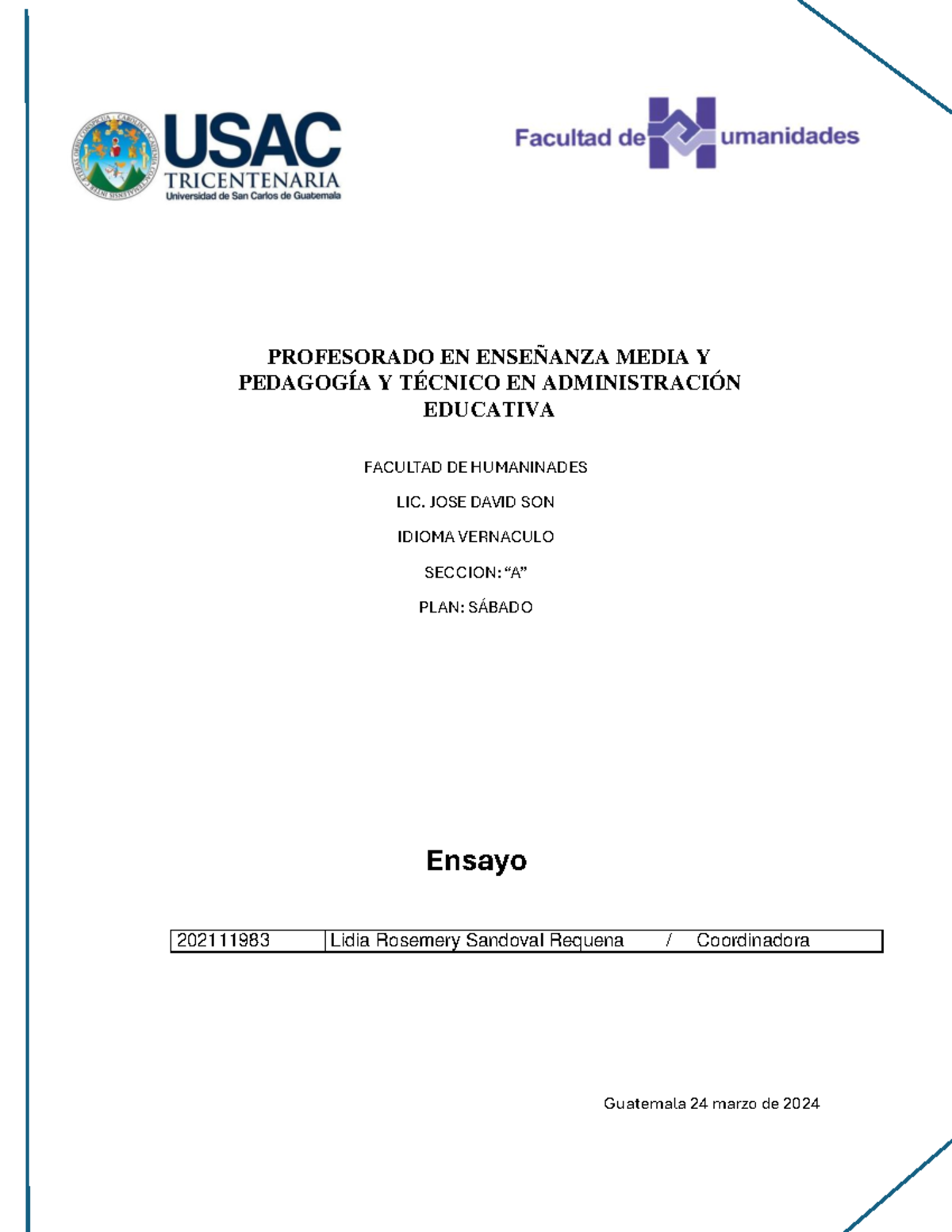 Investigacion El chaaj - PROFESORADO EN ENSEÑANZA MEDIA Y PEDAGOGÍA Y ...