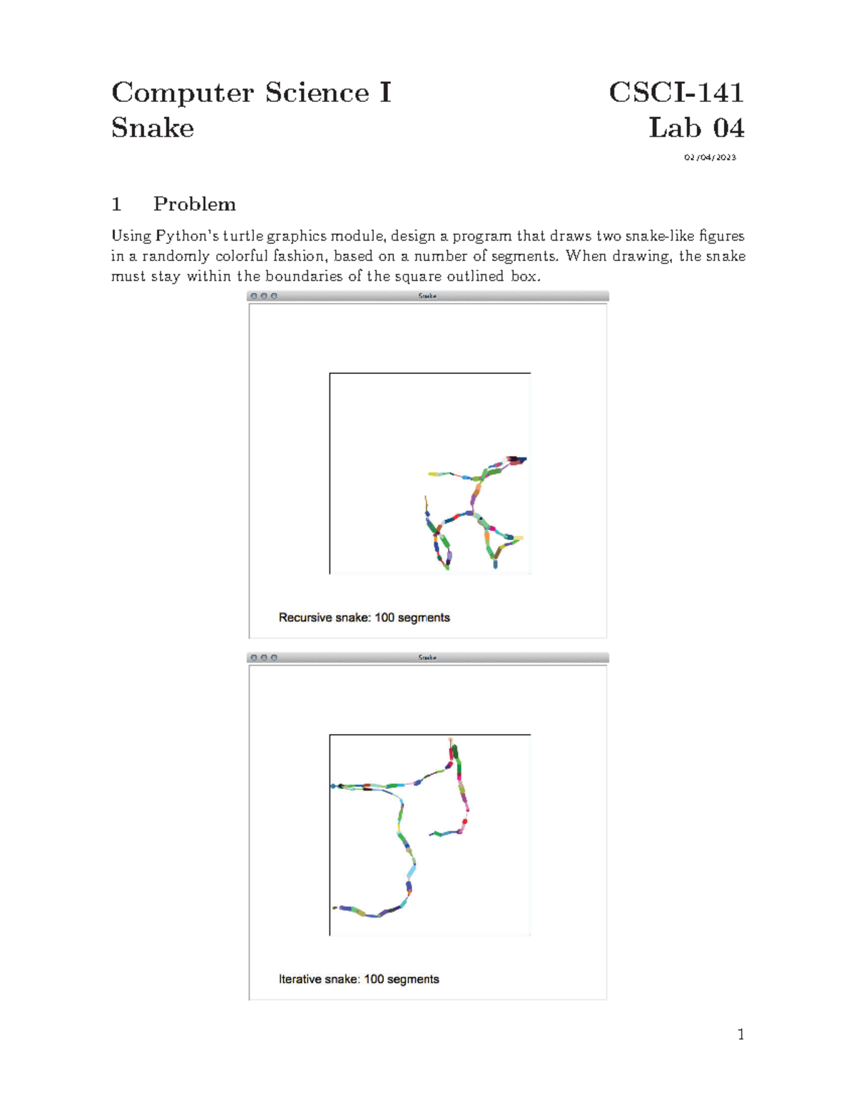 Computer Science I Snake Lab 04 - Studocu
